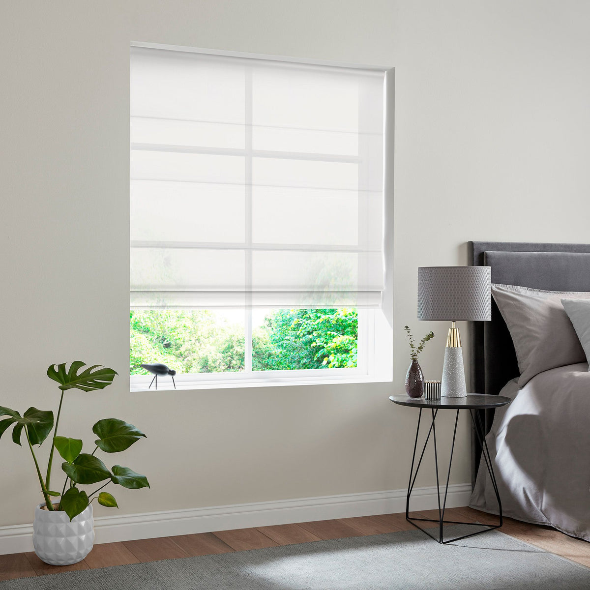 Akari Ivory Roman Blind – Barnes Blinds and Interiors
