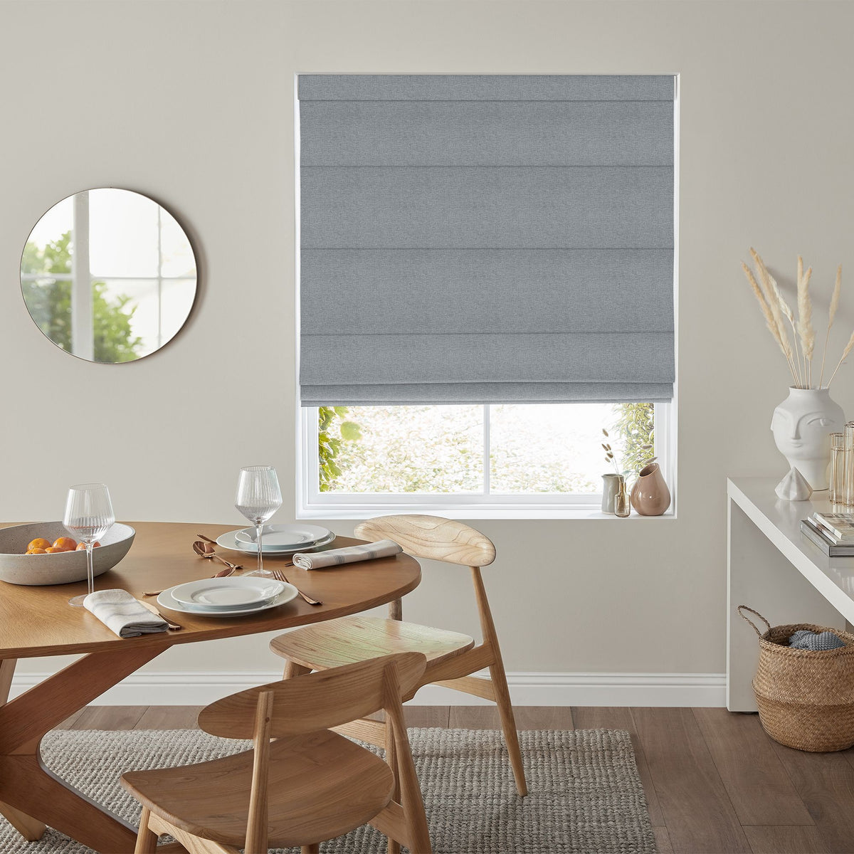 Fitz Graphite Roman Blind – Barnes Blinds and Interiors