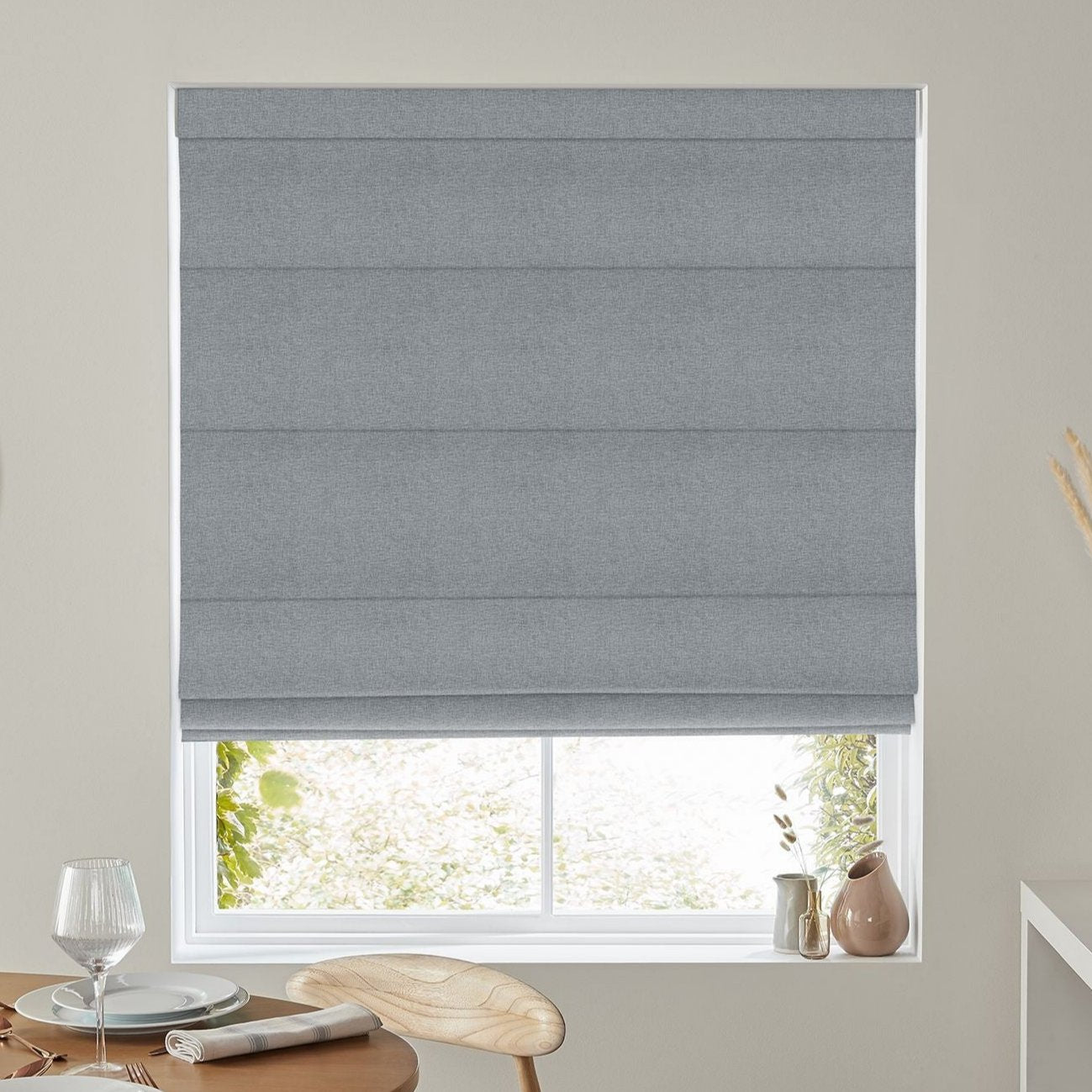 Fitz Graphite Roman Blind – Barnes Blinds and Interiors