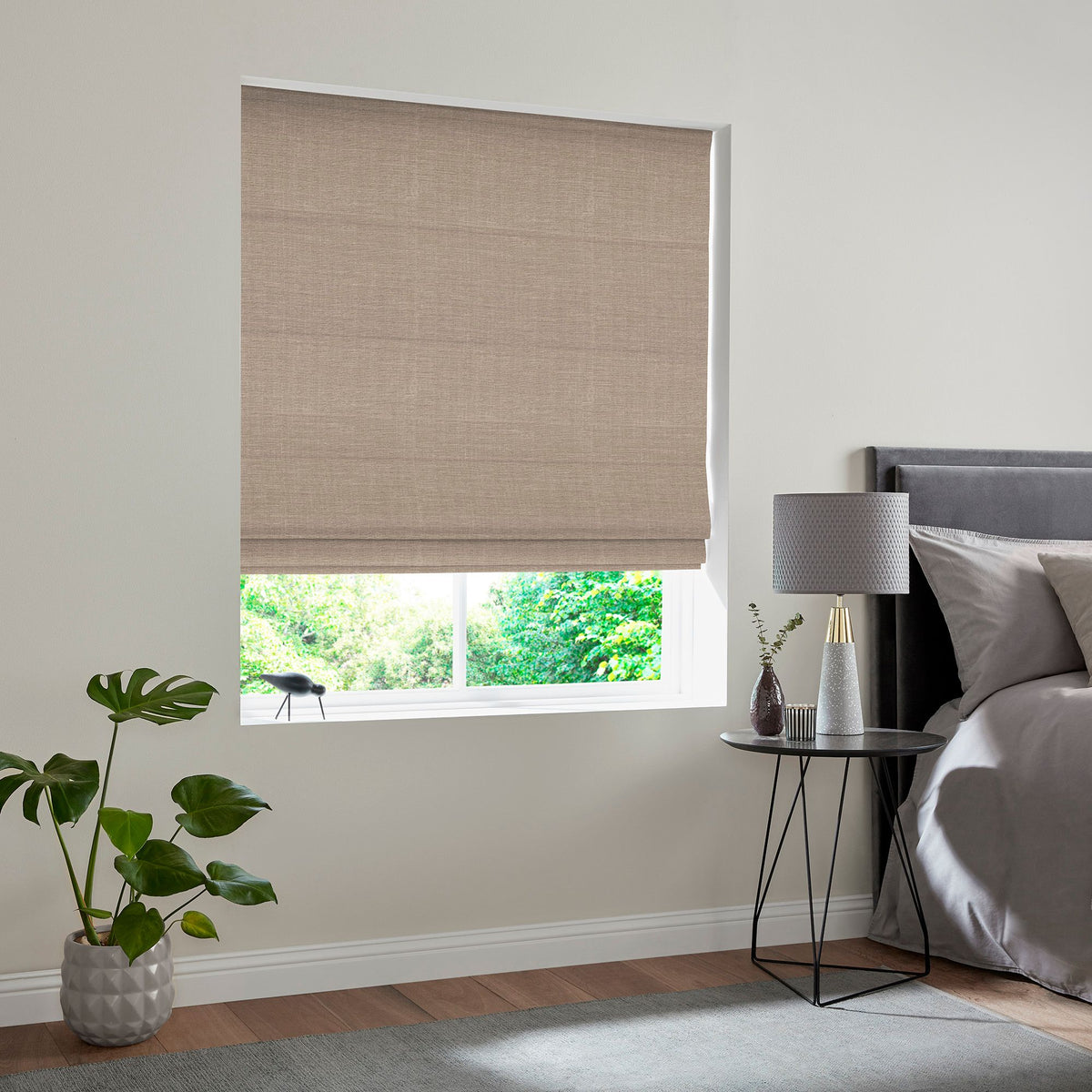 Imogen Taupe Roman Blind – Barnes Blinds and Interiors