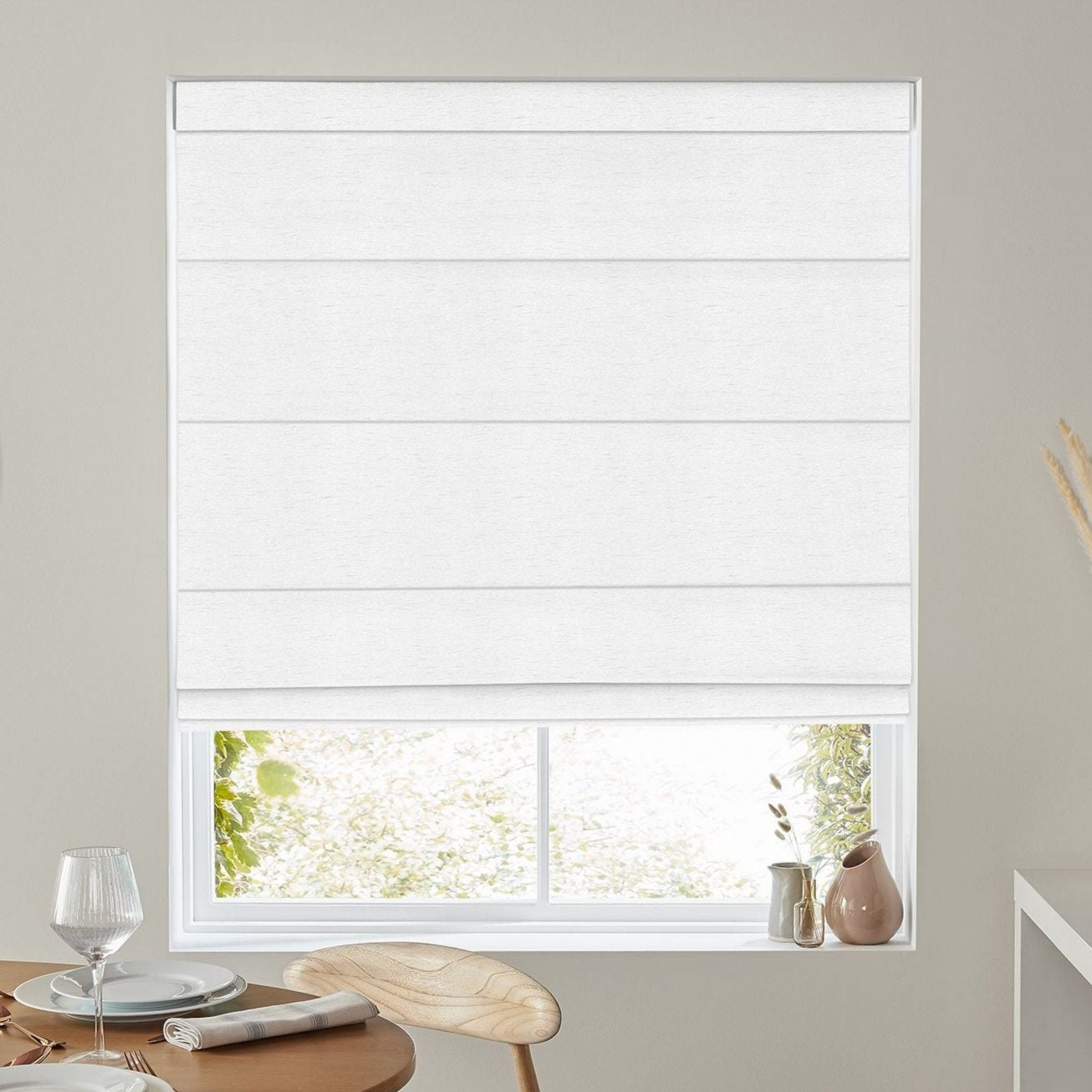 Omari white Roman Blind – Barnes Blinds and Interiors